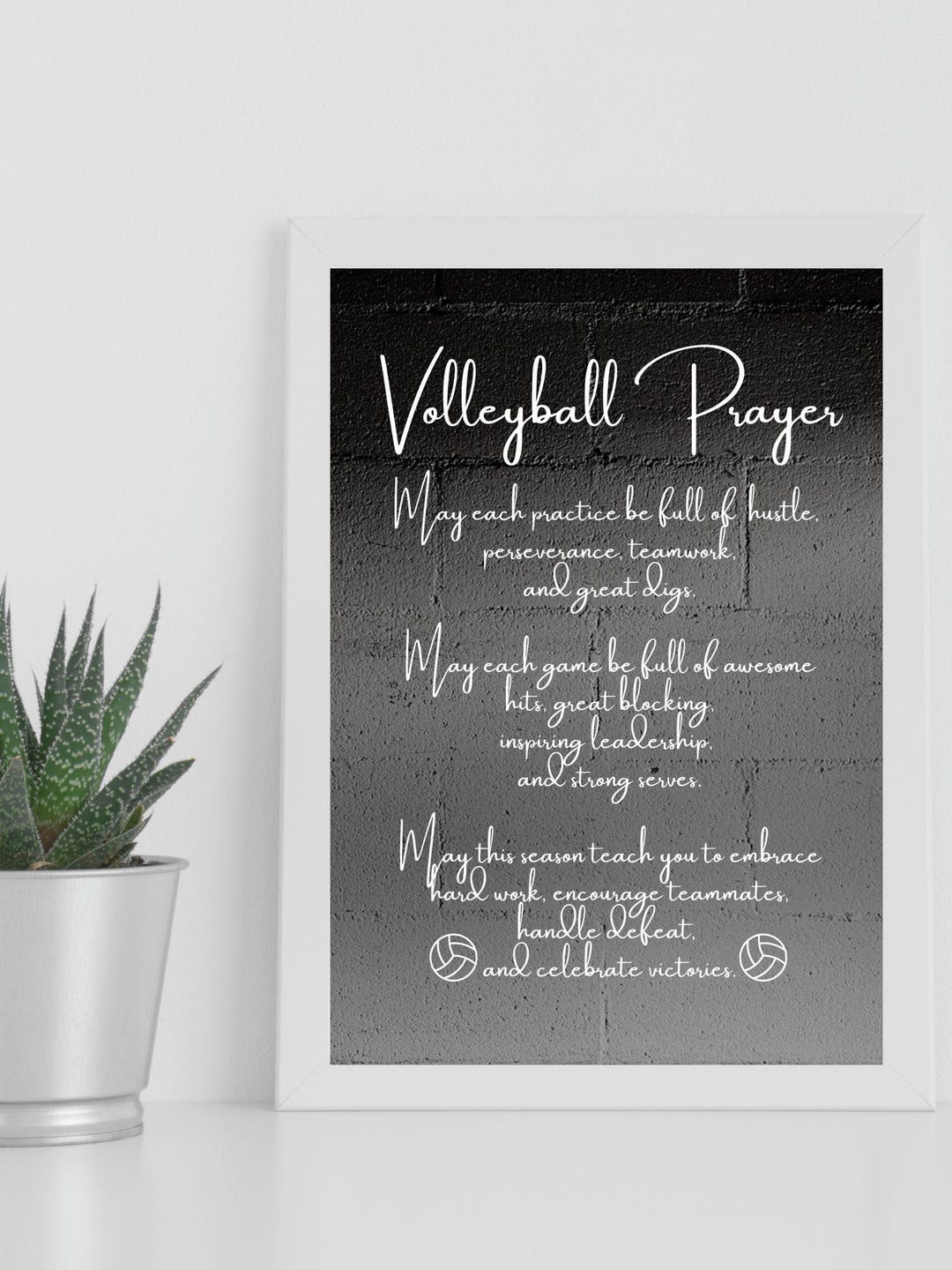 Gift for Volleyball - Instant Digital Print - Volleyball Prayer ...