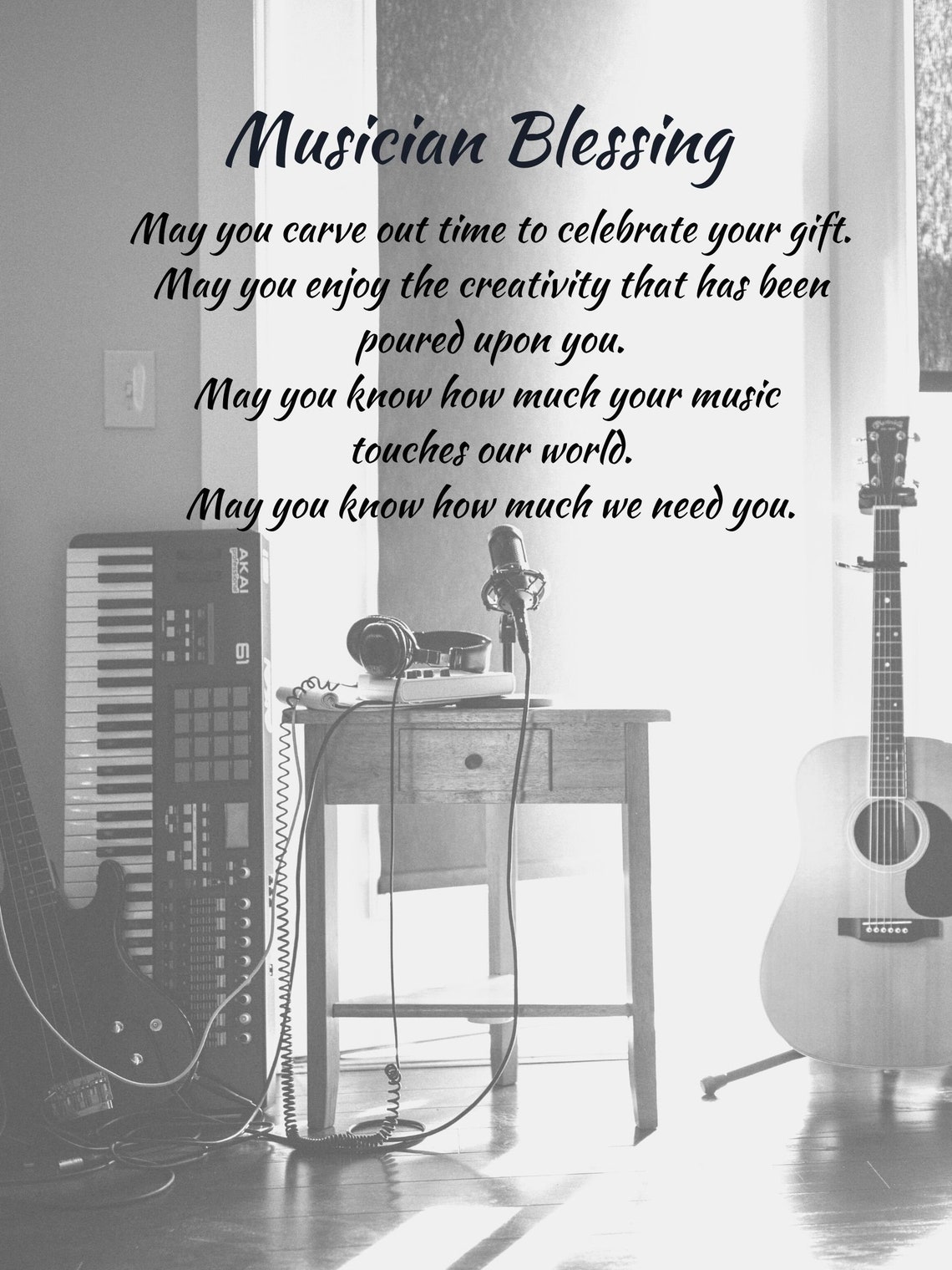 Musician PRINTABLE Gift - Music Teacher Gift - Musician Thank You ...