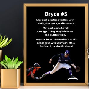 Personalized Baseball Player Blessing Print – Custom Photo (digital ...