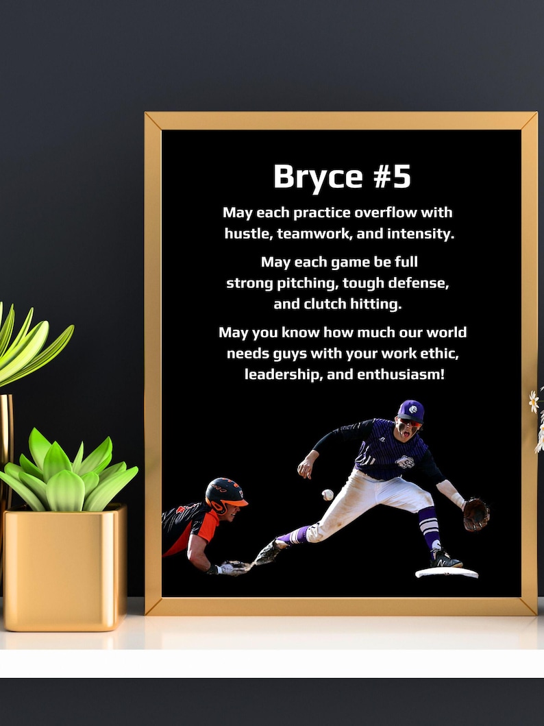 Personalized Baseball Player Blessing Print – Custom Photo (digital ...