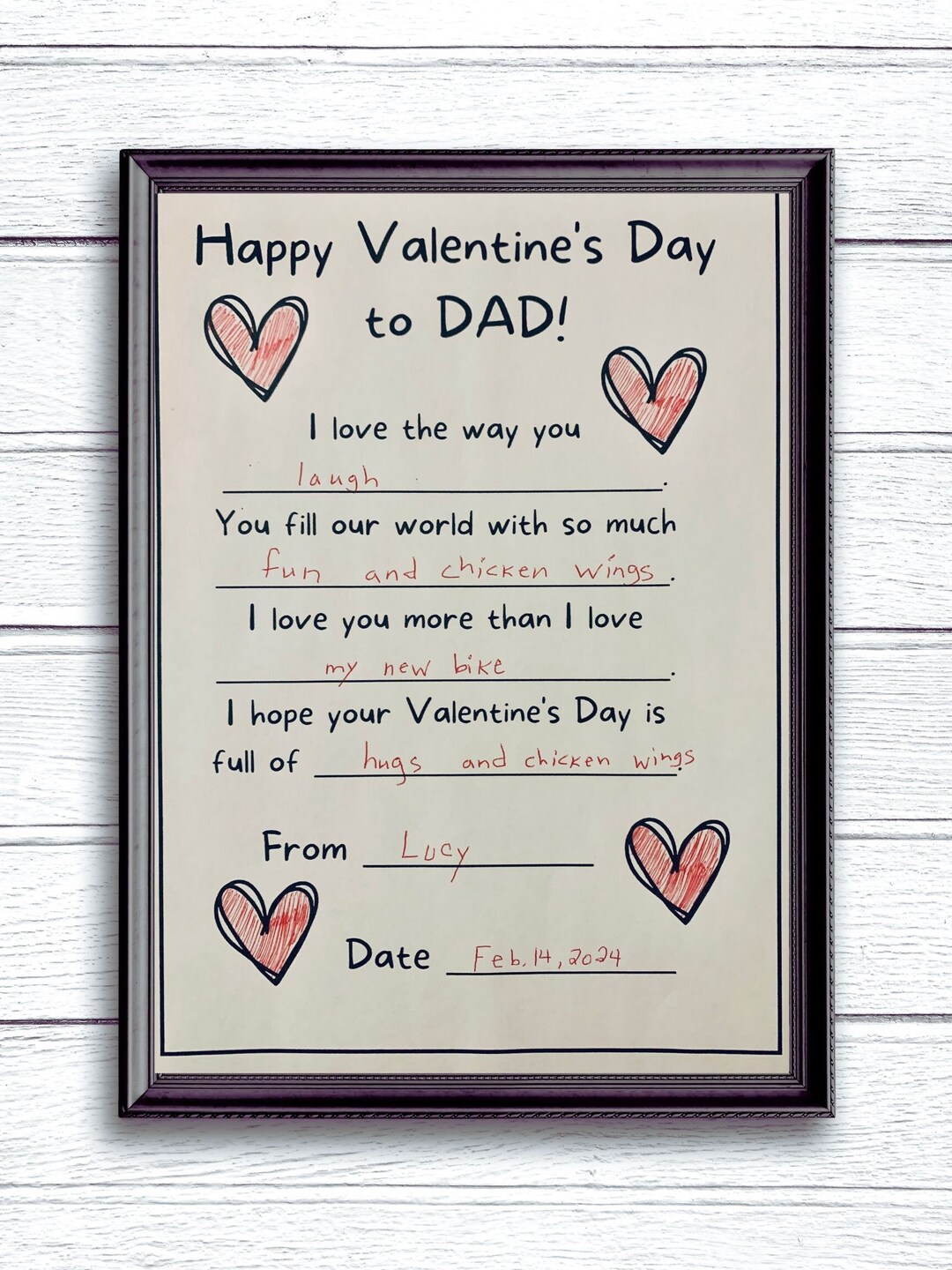 Valentine’s Day Dad Card Questionnaire Printable - Dad Printable ...