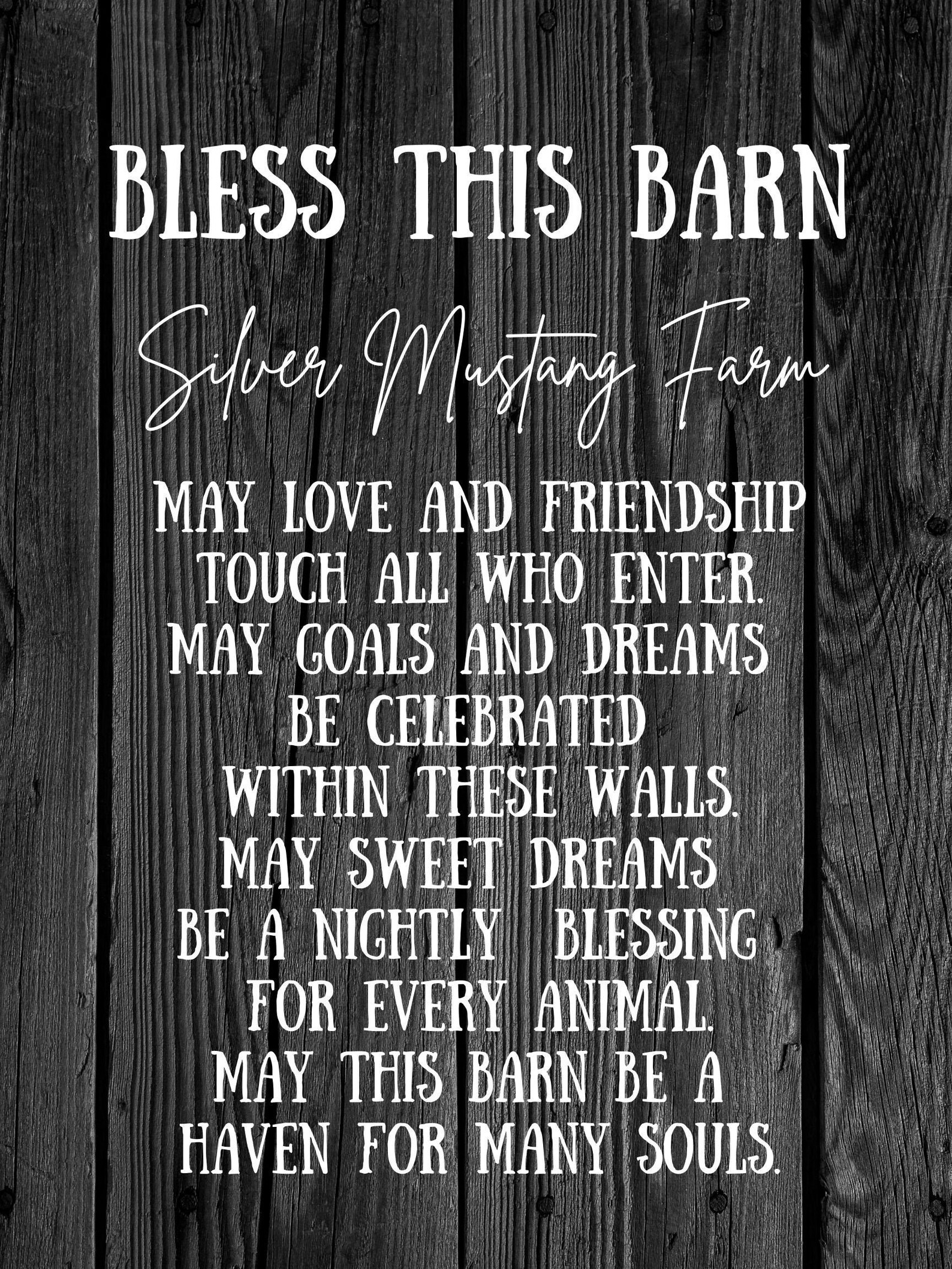 Barn Prayer Printable Barn Blessing New Barn Gift Ideas Barn Gifts Farm ...