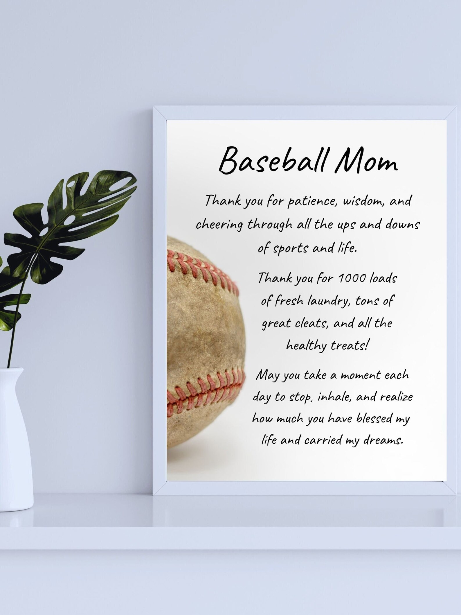 Gift for Team Mom Printable and Personalized - Team Mom Gift - Baseball ...
