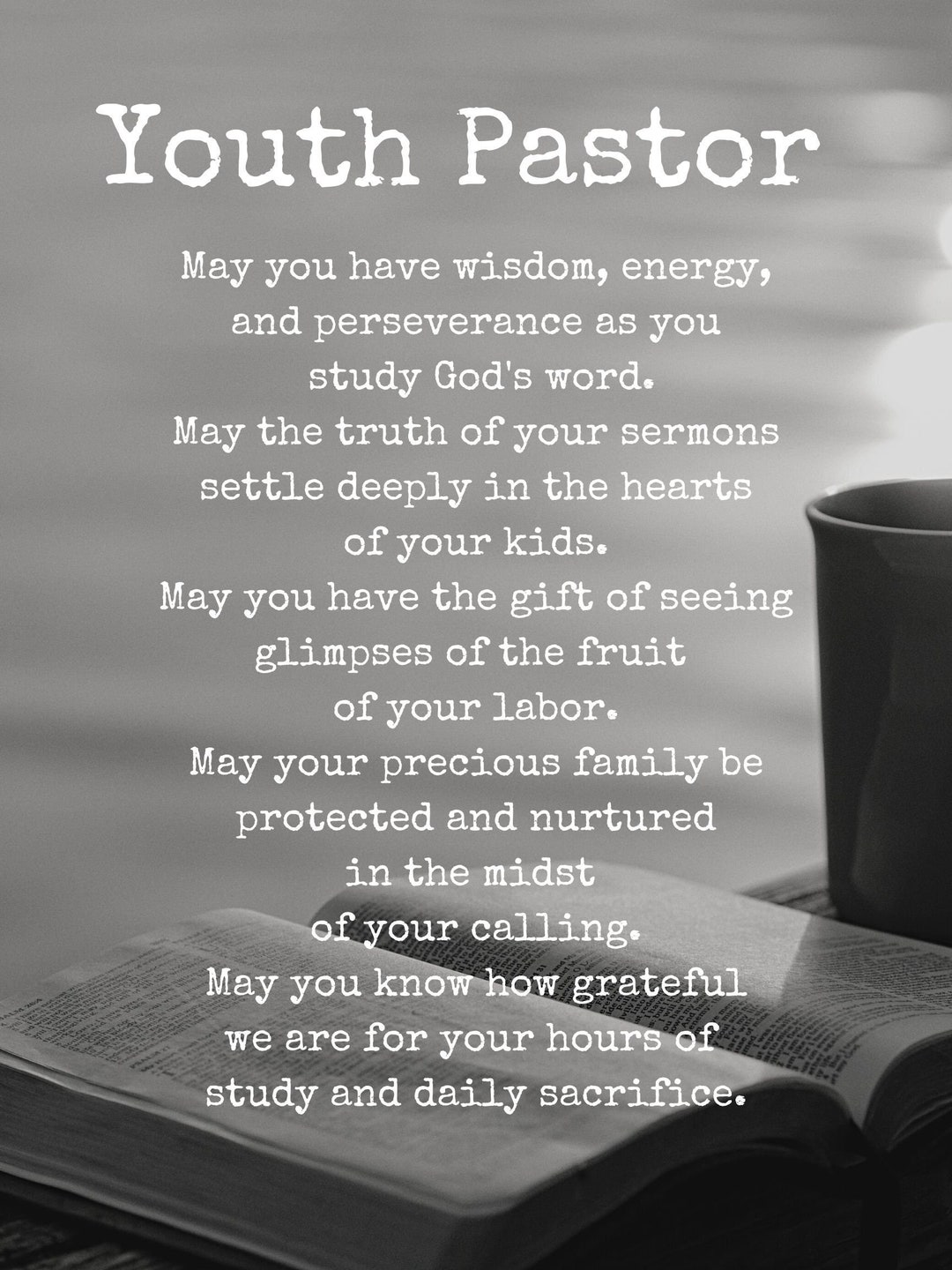 Youth Pastor PRINT Gift - Youth Pastor Appreciation Gift - Youth Pastor ...