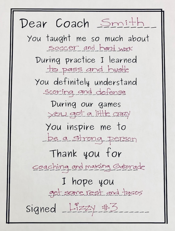 Team Player Thank You Letter