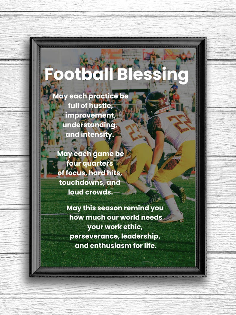 Personalized Football Blessing - Football Player Gift - Customized ...