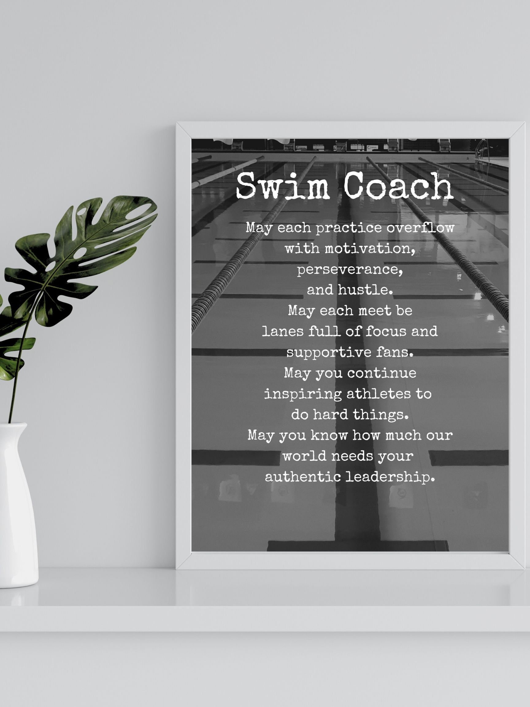 Swim Coach PRINT Gift Idea, Swim Coaches Prayer, Swimming Gift, Swim ...
