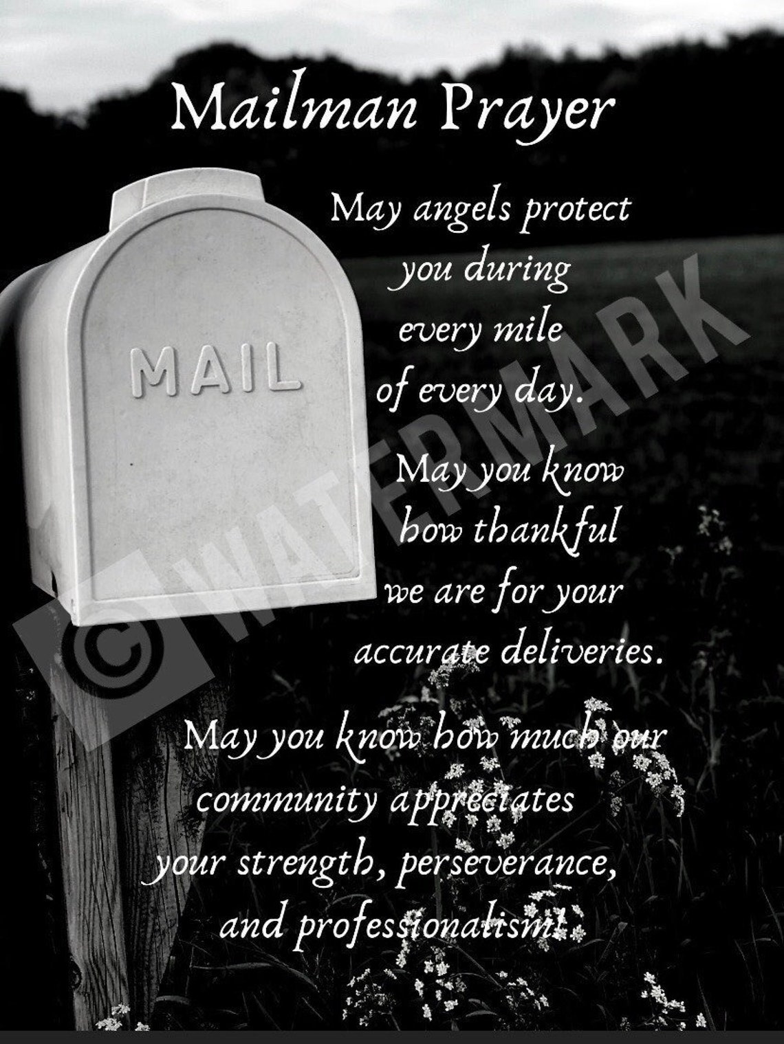 Mailman Prayer Print - Postal Worker Gift (JPG & PDF) - Etsy