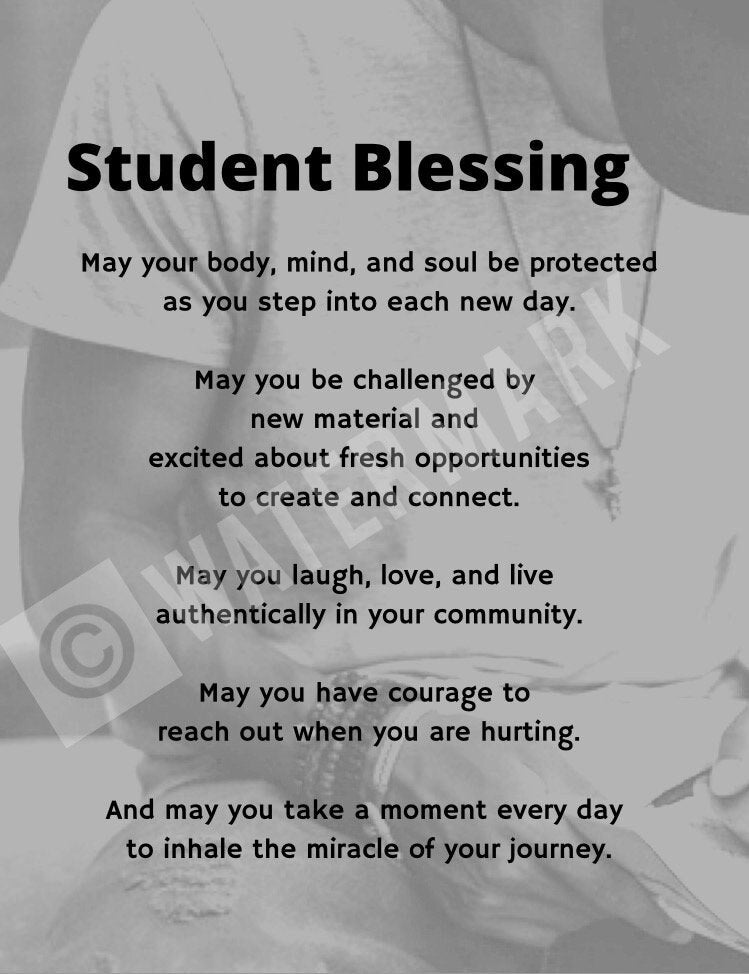 Student Prayer PRINTABLE Back to School Prayer Student Blessing School ...