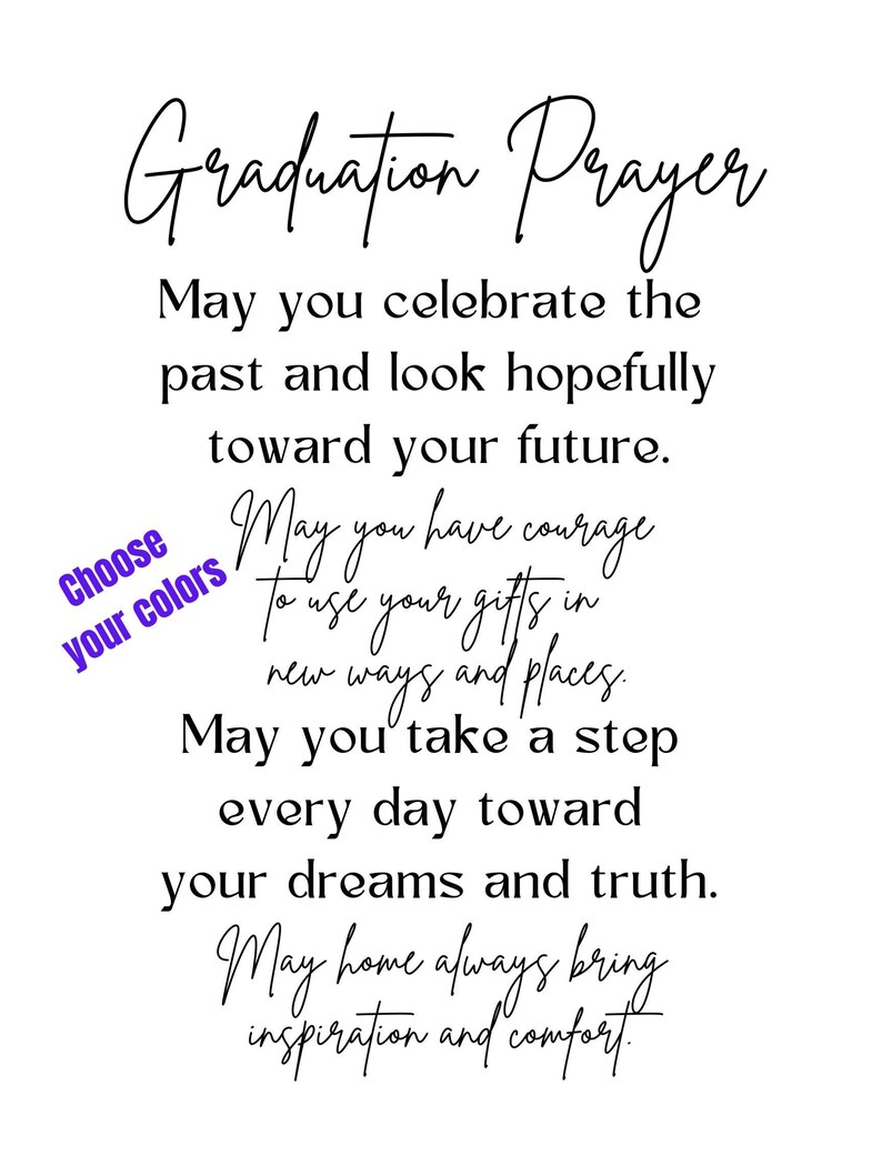 Personalized Graduation PRINT Gift Ideas Graduation Prayer Graduation ...