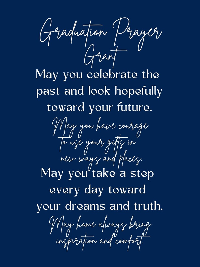 Customized Graduation PRINTABLE Prayer - Graduation Printable - Class ...