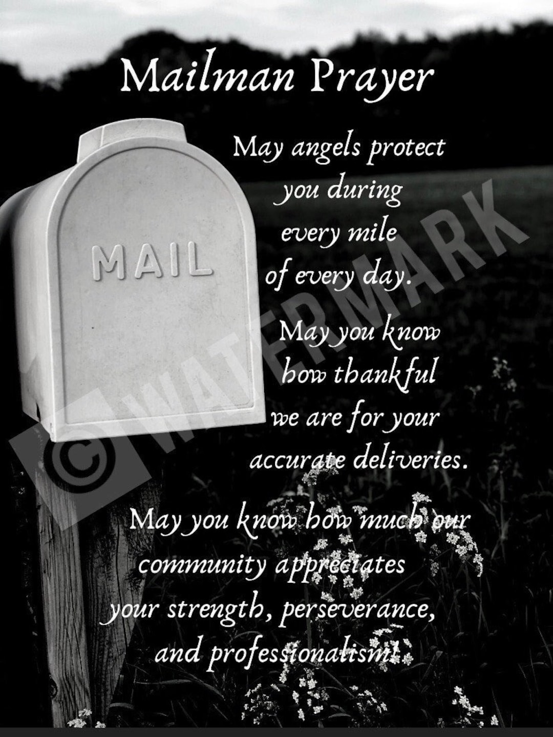 Gift for Mailman - Mailman Prayer - Mailman Christmas Gift - Mailman ...