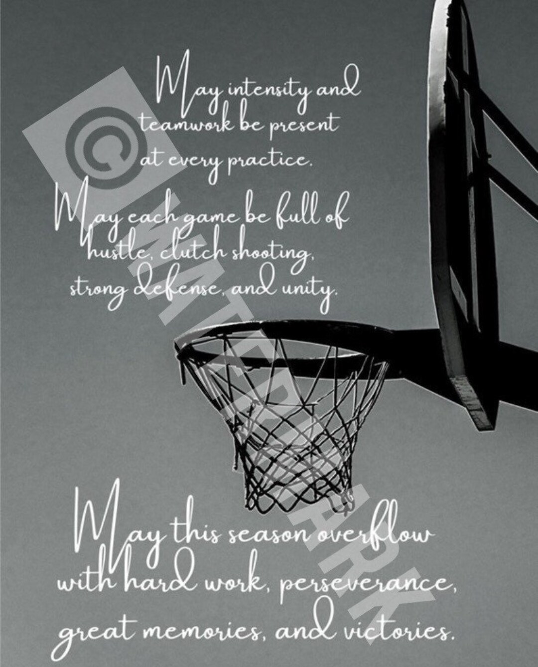 Basketball Team PRINTABLE Gift - Basketball Prayer - Basketball Digital ...