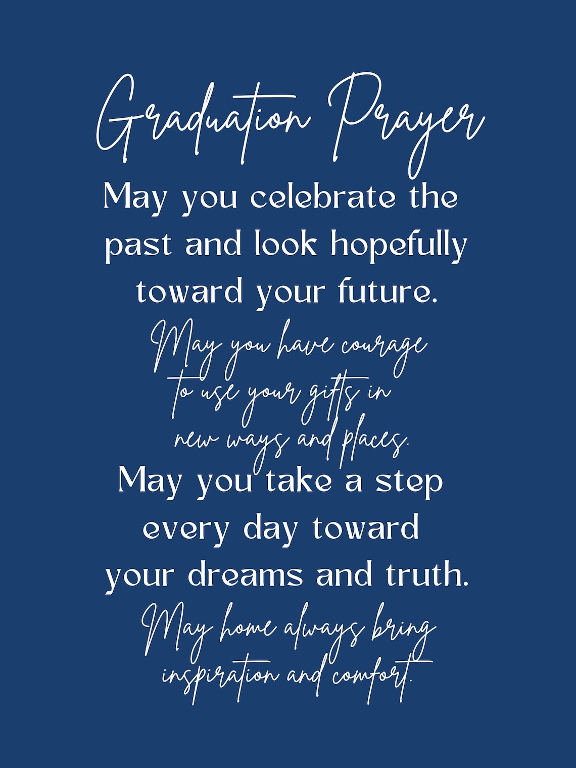 Graduation Gift Customized PRINTABLE Prayer for Graduate School Colors ...