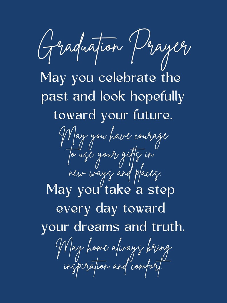 Graduation Gift Customized PRINTABLE - Prayer for Graduate - School ...