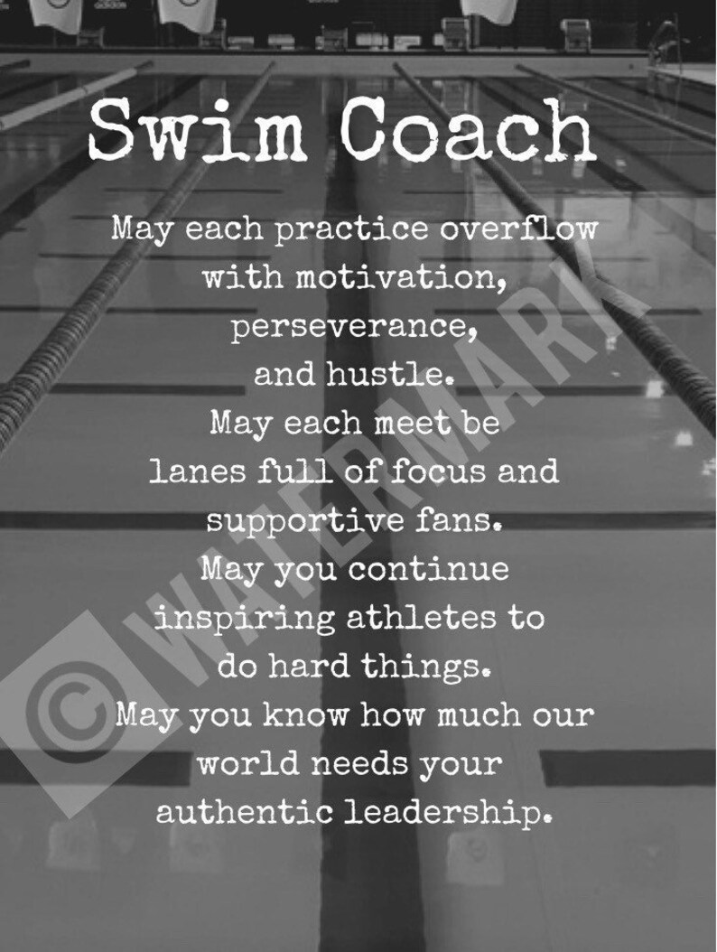 Swim Coach PRINT Gift Idea, Swim Coaches Prayer, Swimming Gift, Swim ...