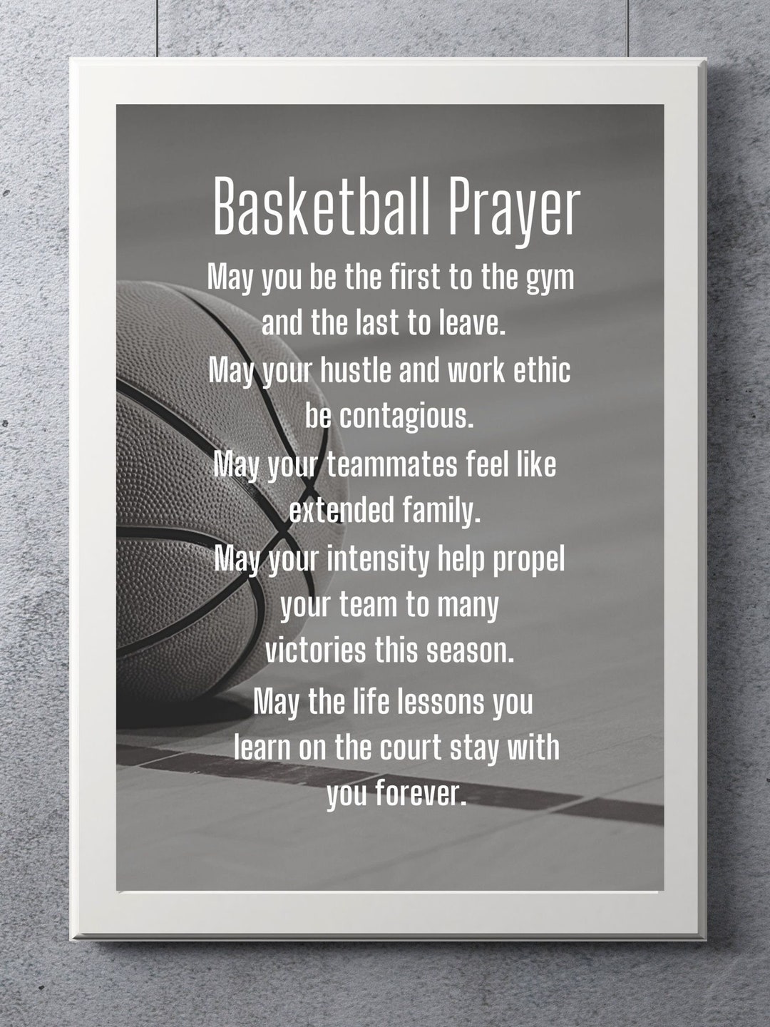 Gift for Basketball - Instant PRINTABLE- Basketball Prayer - Boys ...