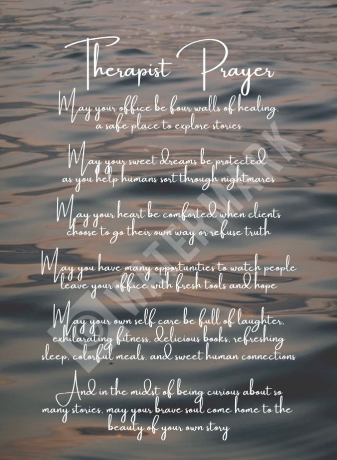 Therapist Gift PRINT Therapist Prayer Therapist Appreciation Gift ...