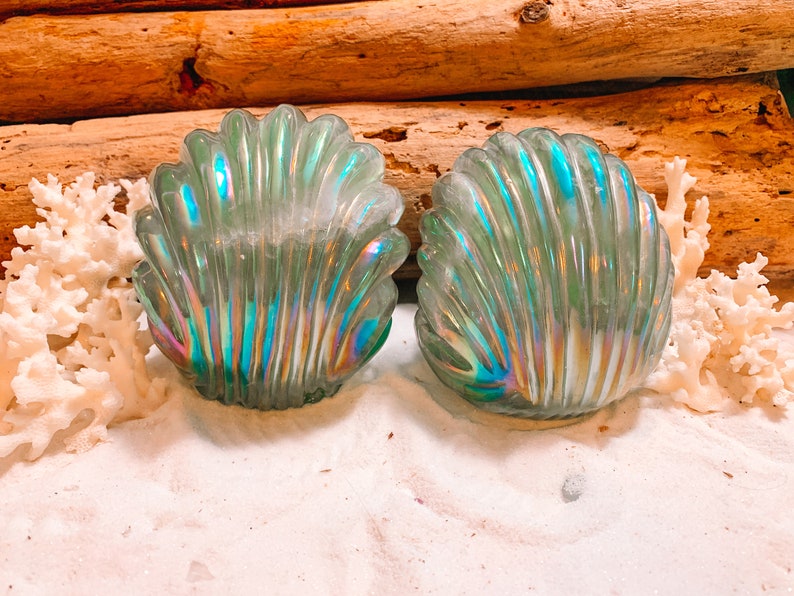 Aura Quartz Clam Shell | Rose Quartz Seashell | Fluorite Seashell ...