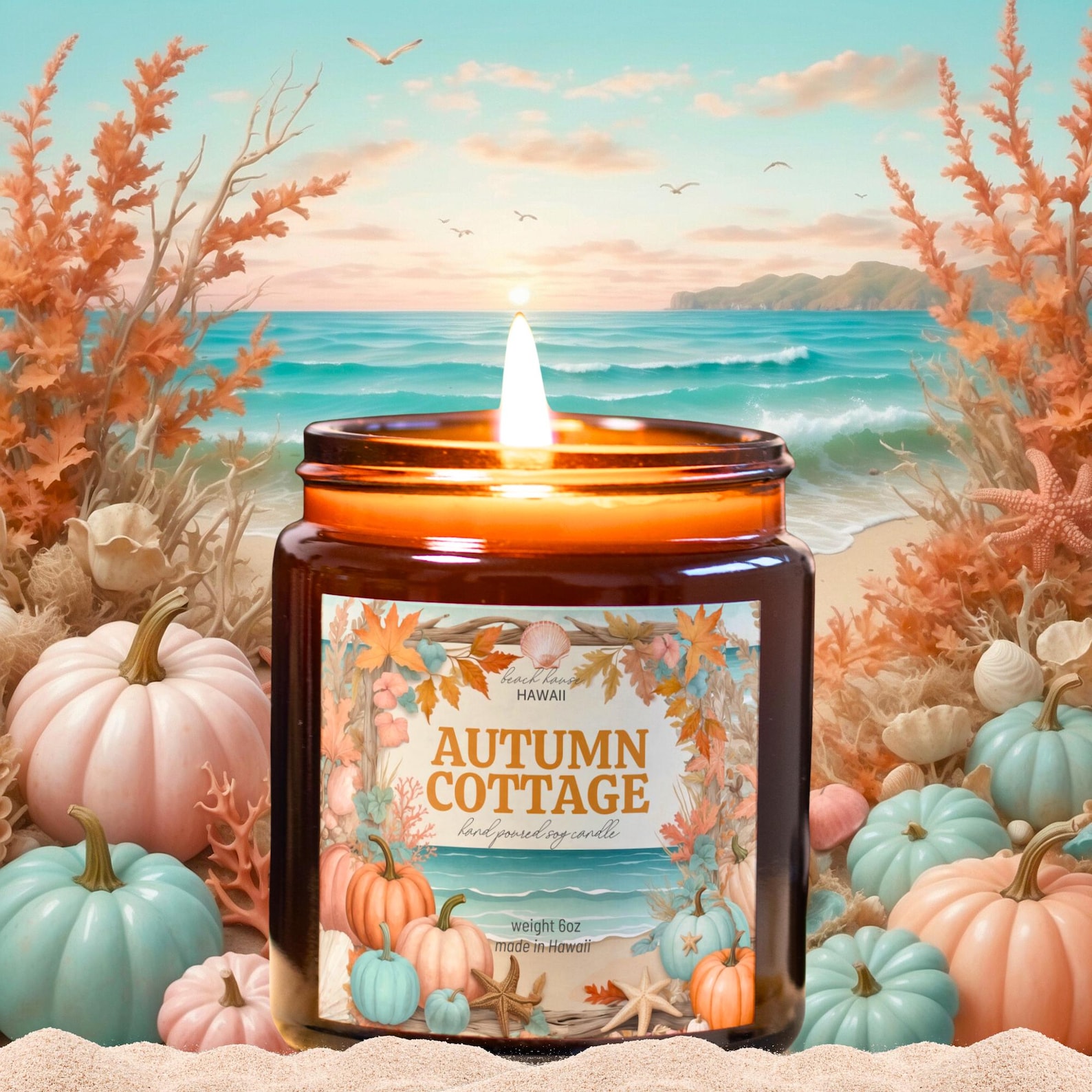 Cozy Autumn Cottage Soy Candle/cozy Fall Cottage Candle/amber Jar ...