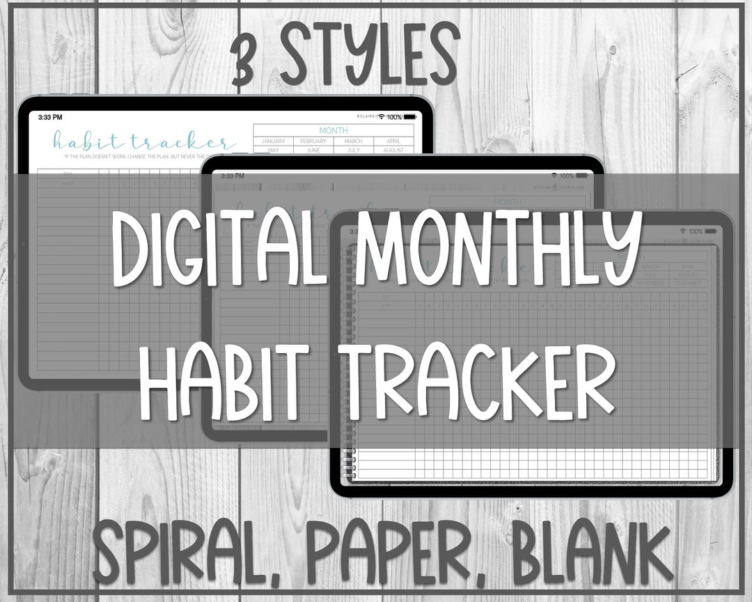 Digital Monthly Habit Tracker for Tablet/ipad (pdf) - Etsy