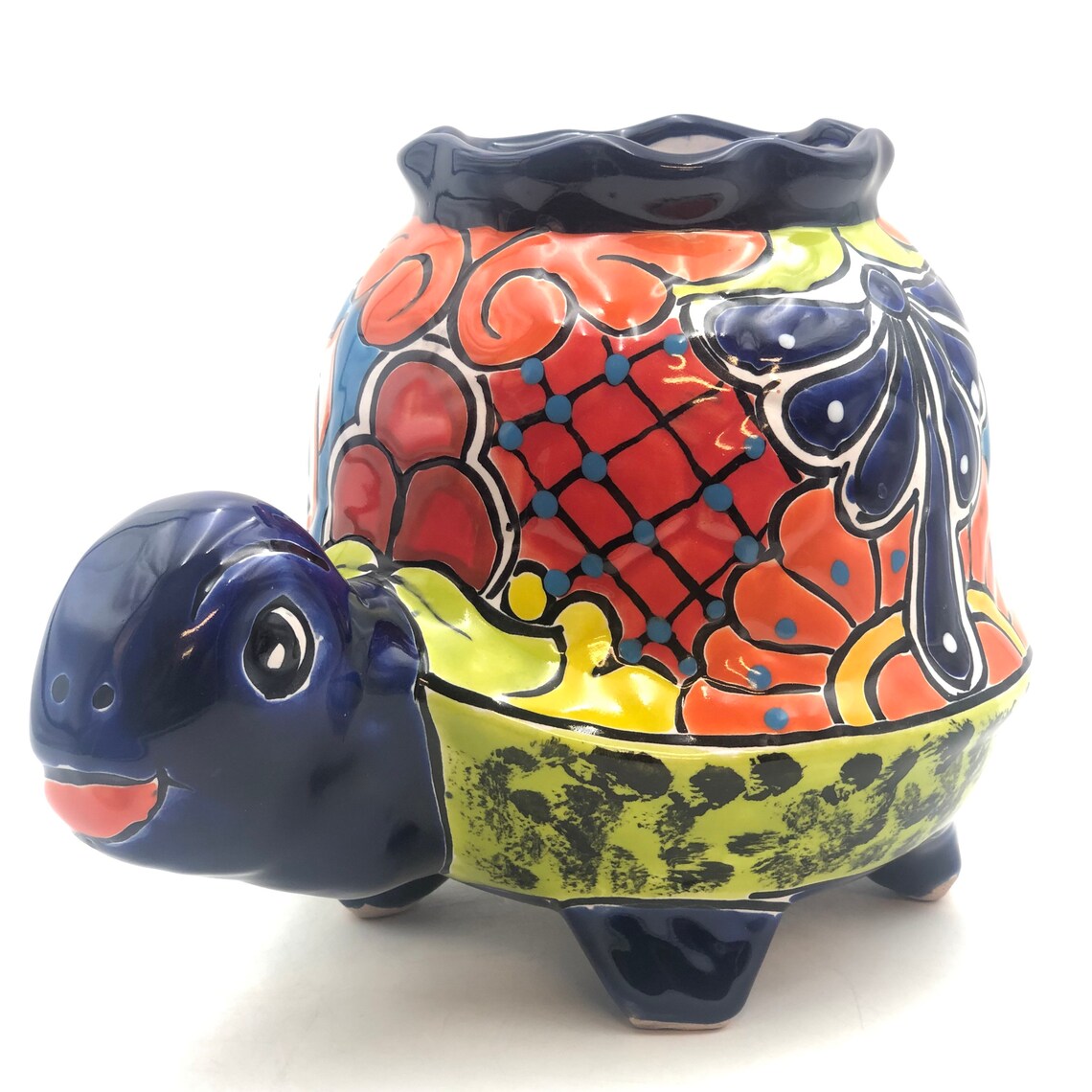 Talavera Turtle Animal Planter Handmade Mexican Pottery 12 | Etsy