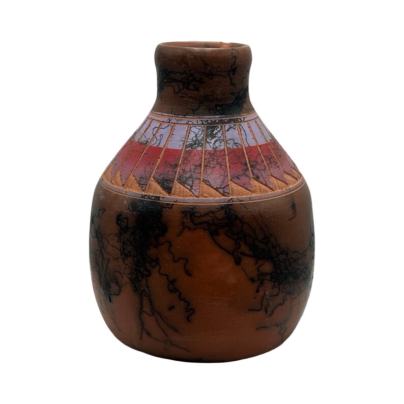 Navajo Horsehair Pottery, Native American Handmade Ceramic Vase ...