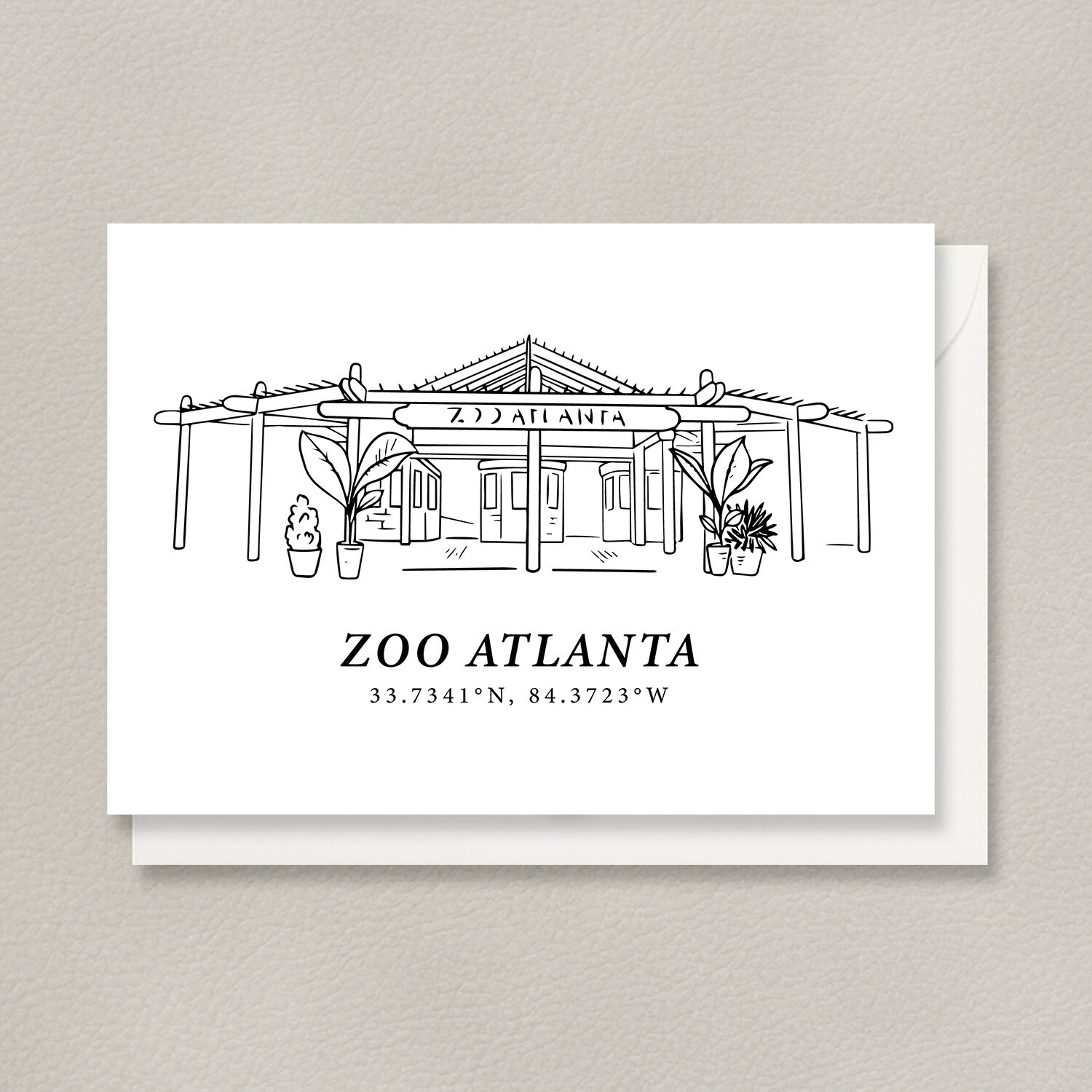 Atlanta 5x7 Flat Card Design Featuring the Atlanta Zoo Gifts for ...