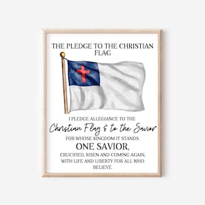 Pledge to the Christian Flag Allegiance Christian Classroom Decor ...