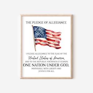 Pledge of Allegiance Print Classroom Flag Printable Christian Classroom ...