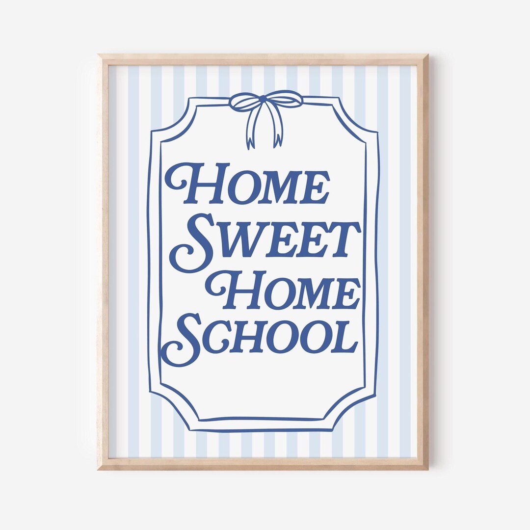 Home Sweet Homeschool Decor Homeschool Wall Art Christian Homeschool ...