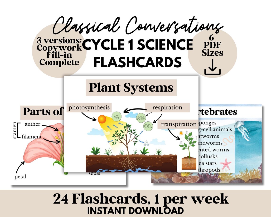 Classical Conversations Cycle 1 Science Flashcards Cycle 1 Science ...