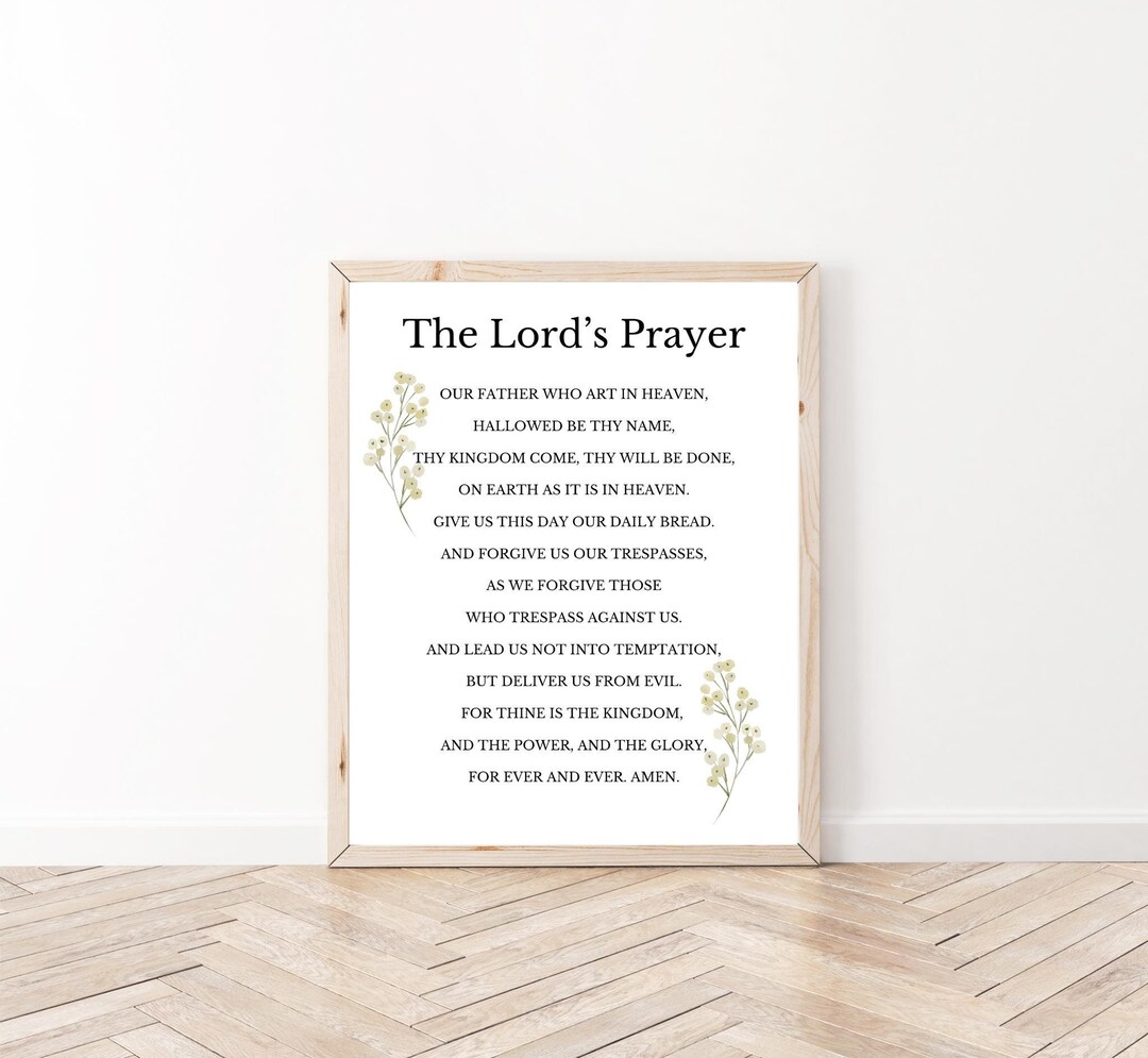 The Lord's Prayer Printable Sunday School Decor Catholic Our Father ...