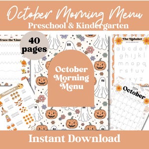 October Morning Menu Charlotte Mason Halloween Morning Menu Preschool ...