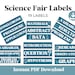 Science Fair Project Labels Science Board Poster Scientific Method ...