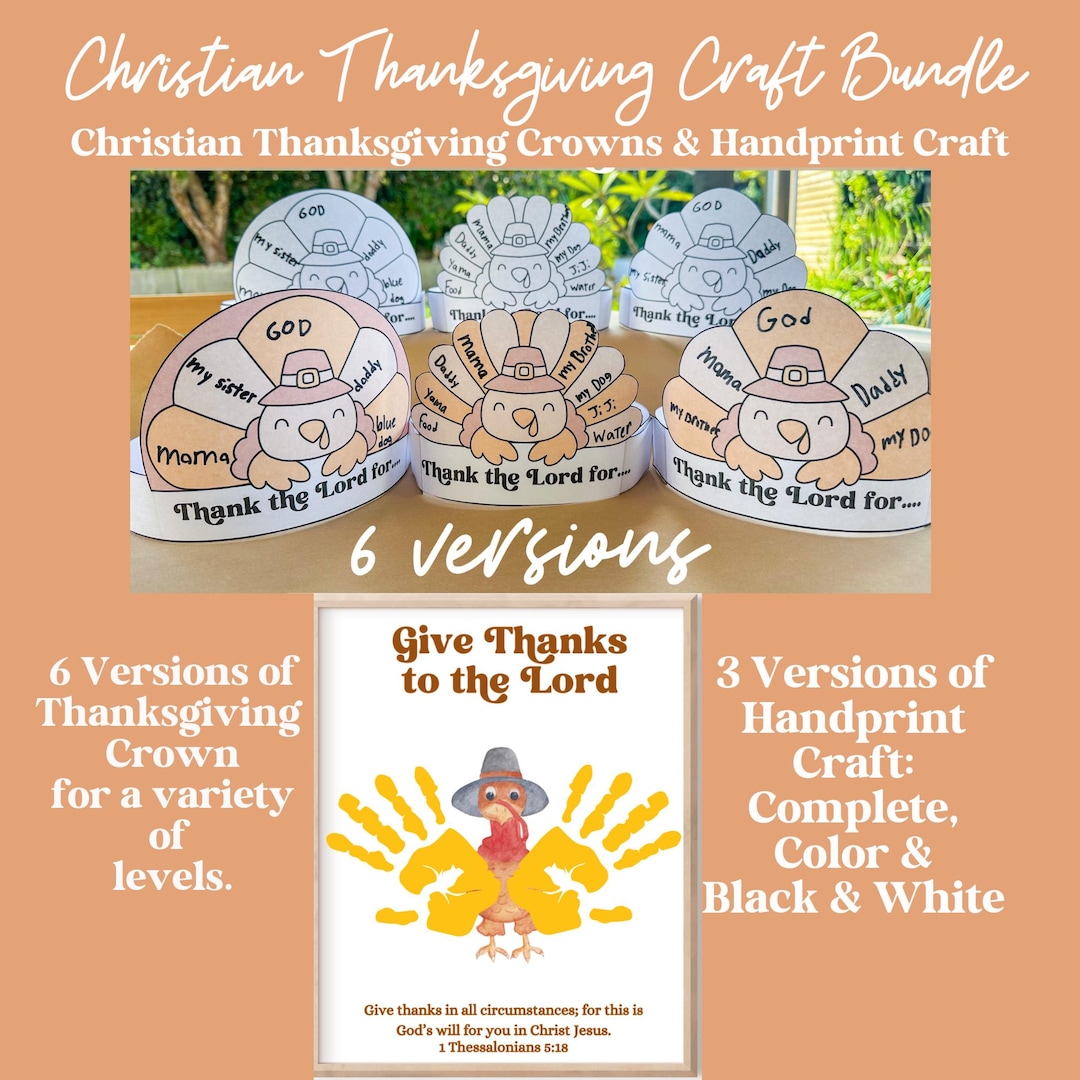Christian Thanksgiving Activity Printable Bundle Religious Craft Fall ...