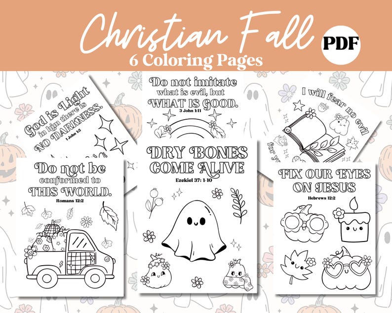 Christian Halloween Coloring Page Kids Christian Fall Coloring Page ...