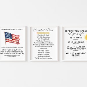 Homeschool Rules Christian Homeschool Decor Room Homeschool Poster Sign ...