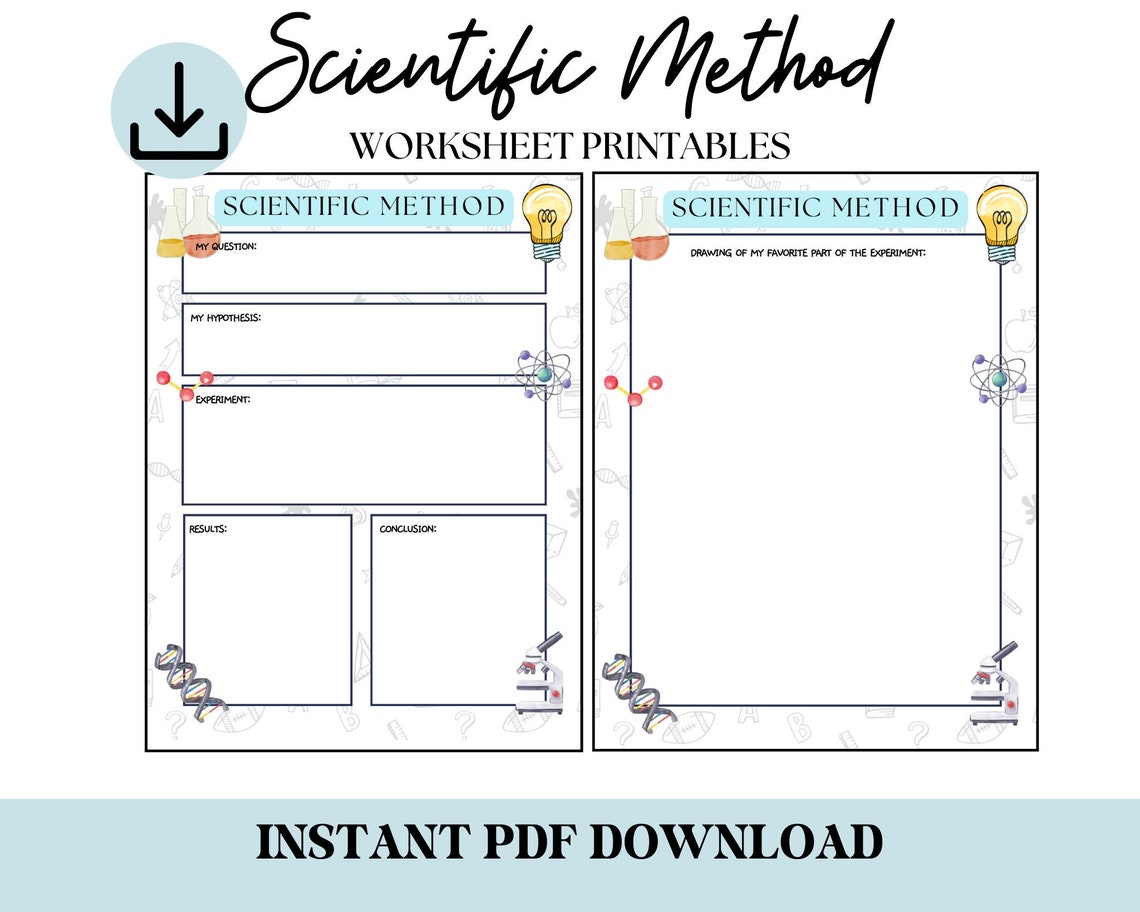 Scientific Method Worksheet Homeschool Science Project Printable ...