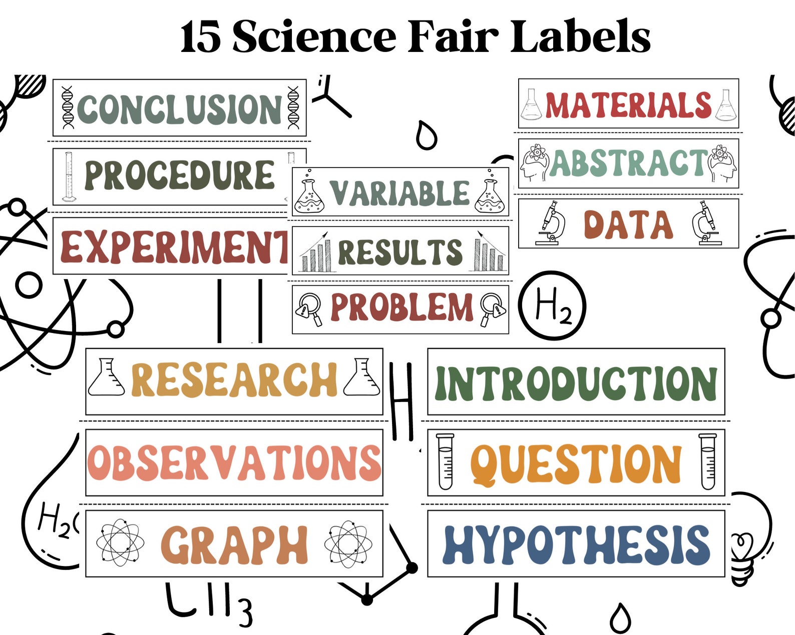 Science Fair Label Scientific Method Printable Science Experiment ...