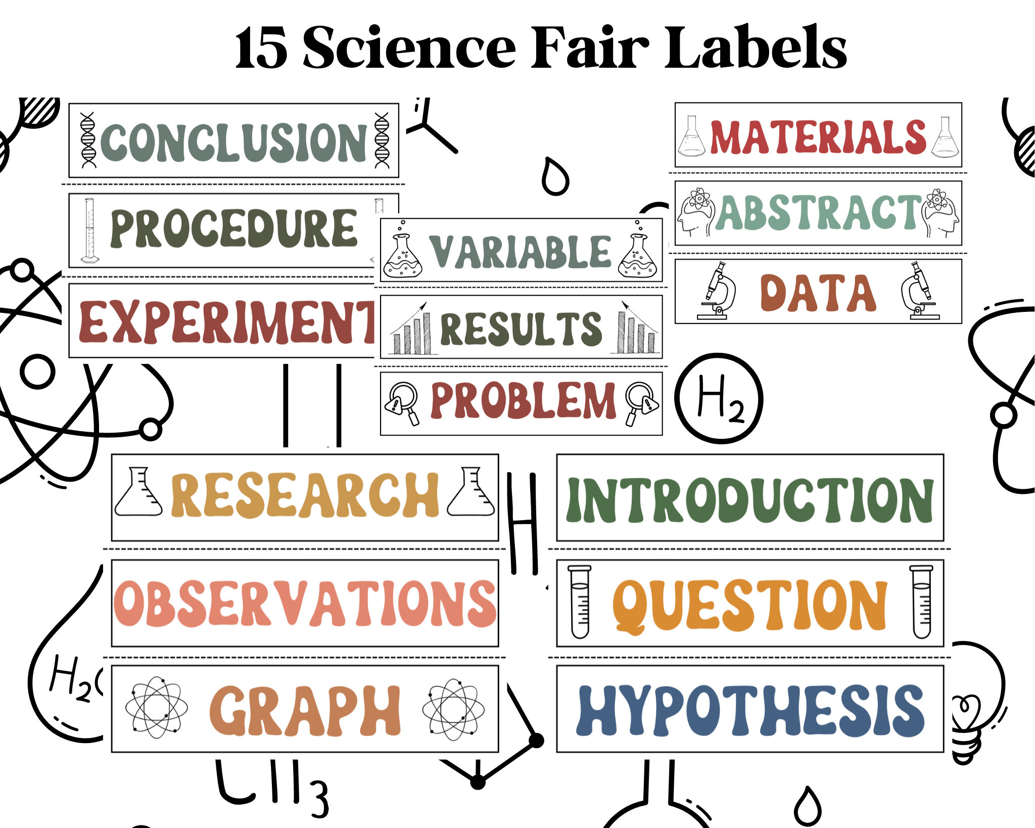 Science Fair Label Scientific Method Printable Science Experiment ...