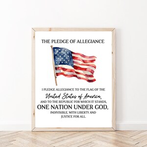 Pledge of Allegiance Print Classroom Flag Printable Christian Classroom ...