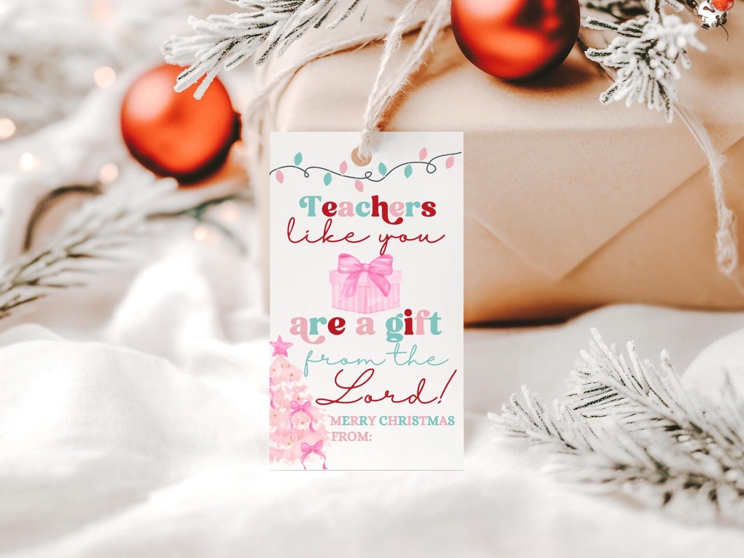 Christmas Gift Tag Christian Teachers Printable Sunday School Teacher ...