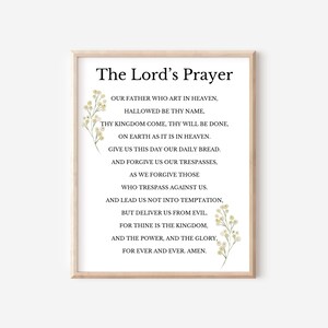 The Lord's Prayer Printable Sunday School Decor Catholic Our Father ...