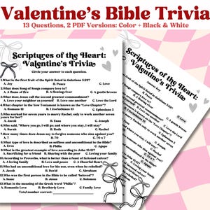 Christian Valentine's Day Trivia Game Valentine's Sunday School ...