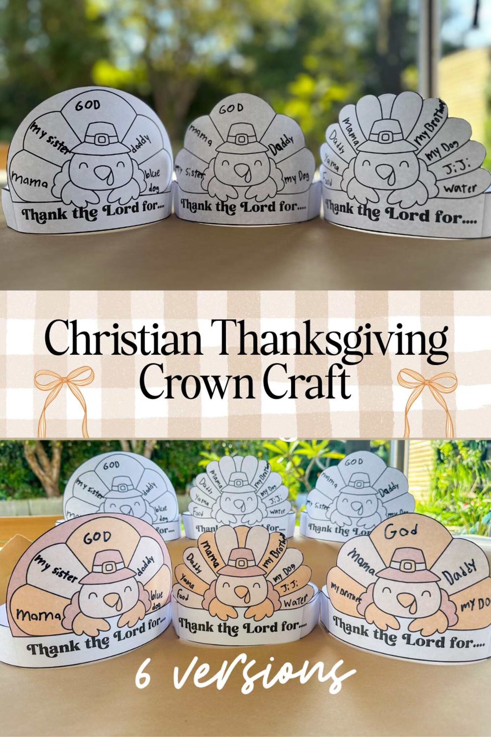 Christian Thanksgiving Turkey Crown Craft Sunday School Christian ...