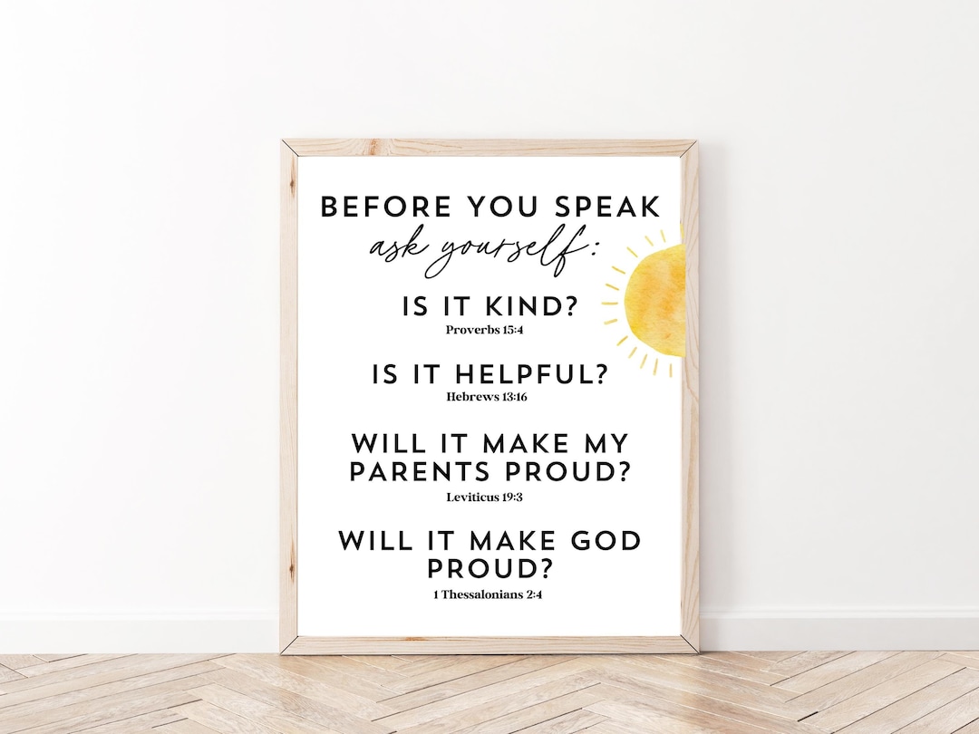 Before You Speak Aesthetic Bible Art Christian Classroom Decor ...