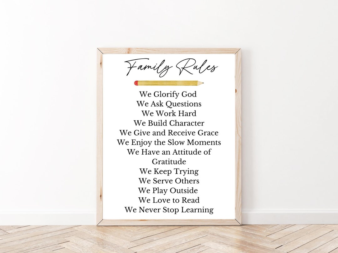 Christian Family Values Decor Christian Print in This House Family Gift ...