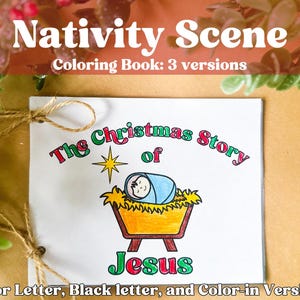 Nativity Scene Craft Coloring Page Christmas Sunday School Craft ...