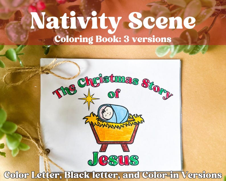 Nativity Scene Craft Coloring Page Christmas Sunday School Craft ...